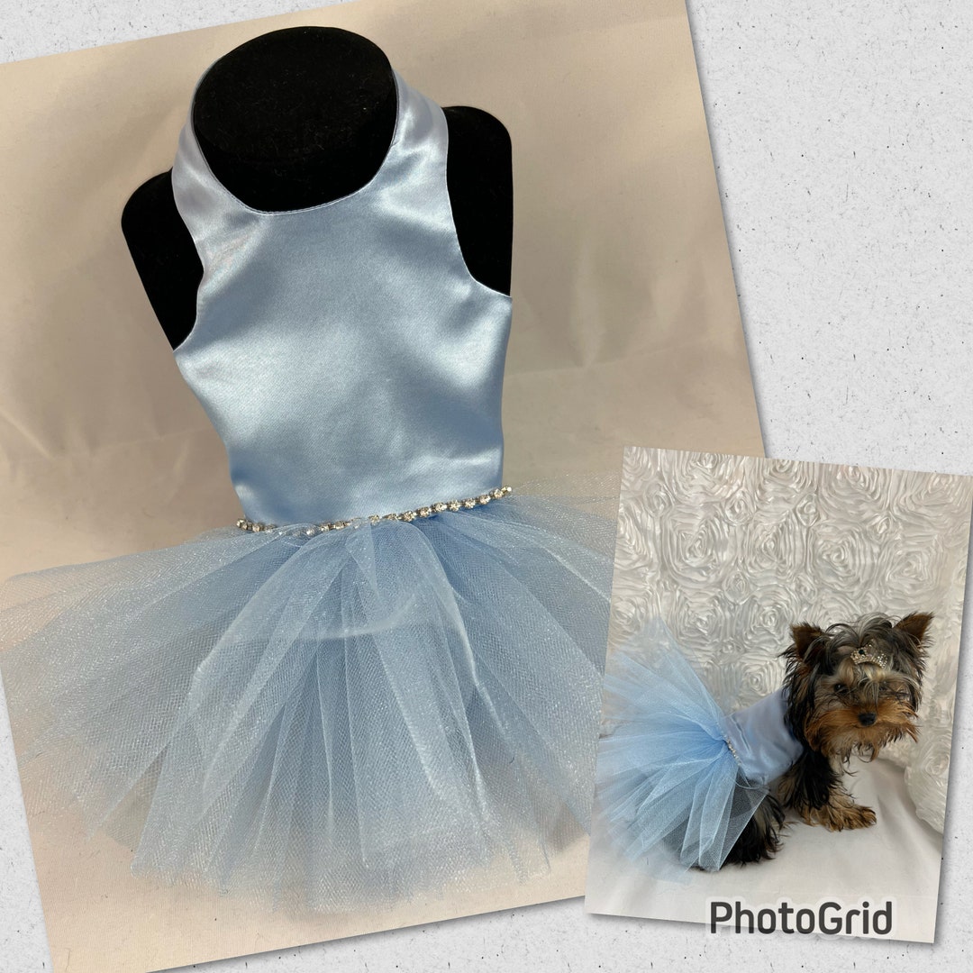 Something Blue Wedding Dog Dress, Fancy Tutu Dog Dress, Blue Wedding ...