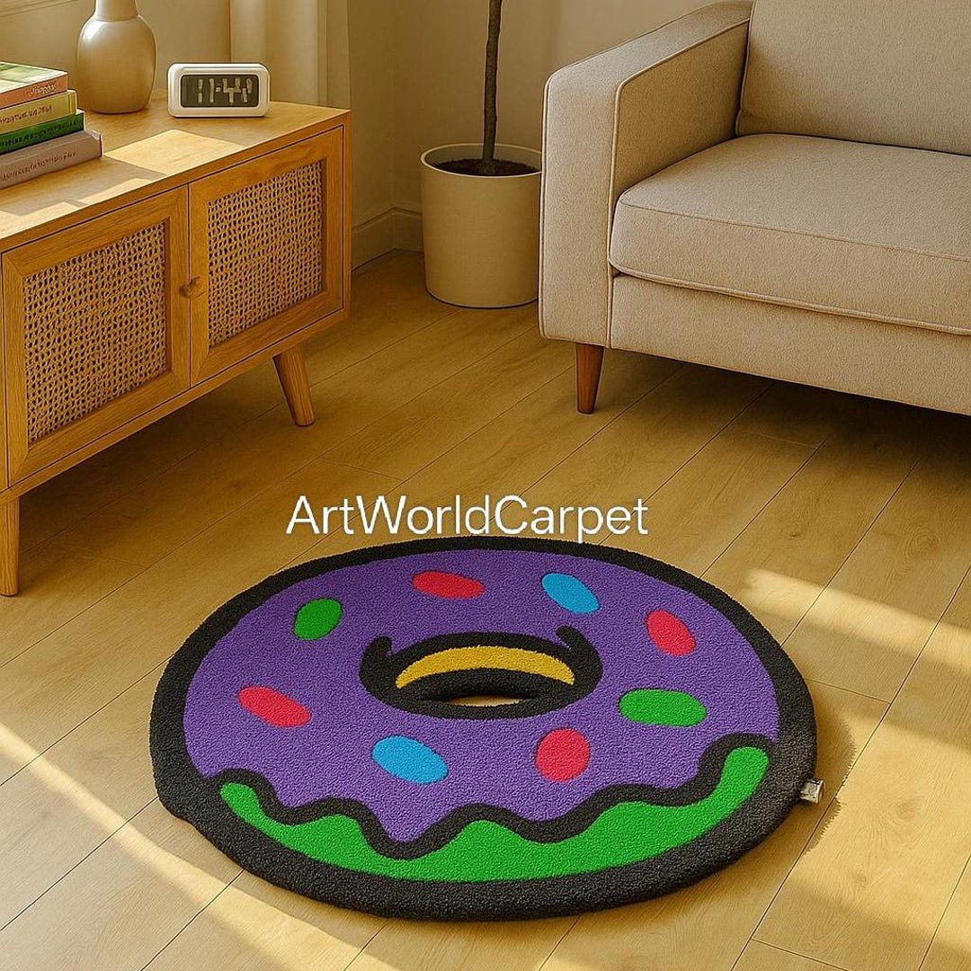 Donut Shaped| Tufted Rug| Round Shap Rug| –colorful Sprinkle Donut ...