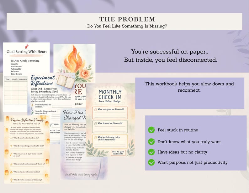 Finding Your Passion Workbook Printable PDF, Self Discovery Journal for ...