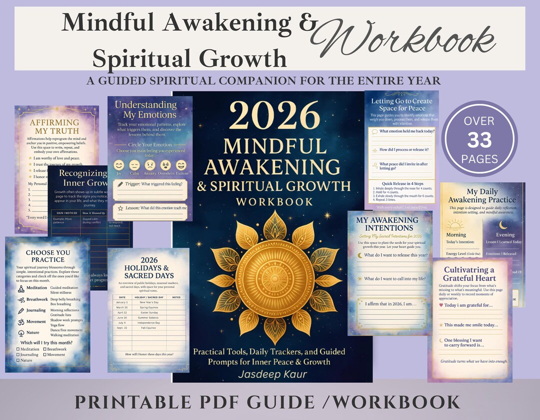 2026 Spiritual Growth Workbook PDF | Mindful Awakening Journal | Daily ...