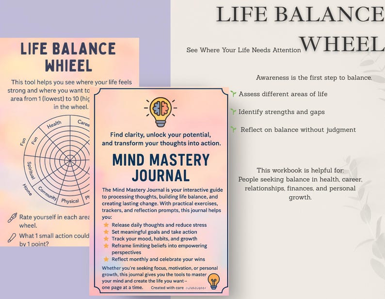 Mind Mastery Journal PDF | Thought Processing Workbook | Overthinking & Clarity Journal | Self ...