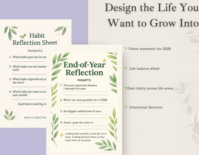 2026 Growth & Positive Mindset Journal PDF | Daily Habits Self Care ...