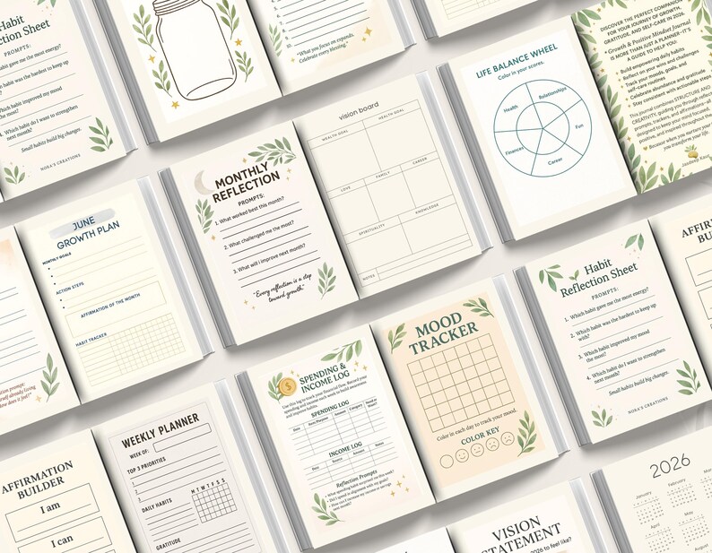 2026 Growth & Positive Mindset Journal PDF | Daily Habits Self Care ...