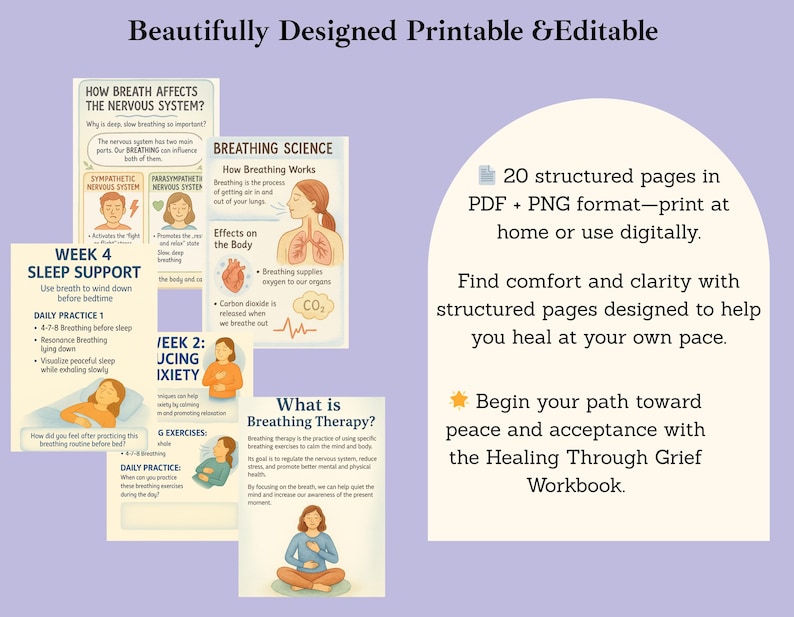 Healing Through Grief Workbook PDF – 5 Stages of Grief Guide, Printable ...