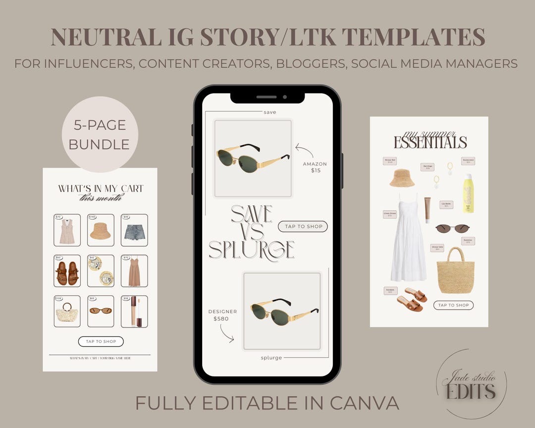 Instagram & LTK Canva Story Templates | Fashion Blogger Bundle | Shop ...