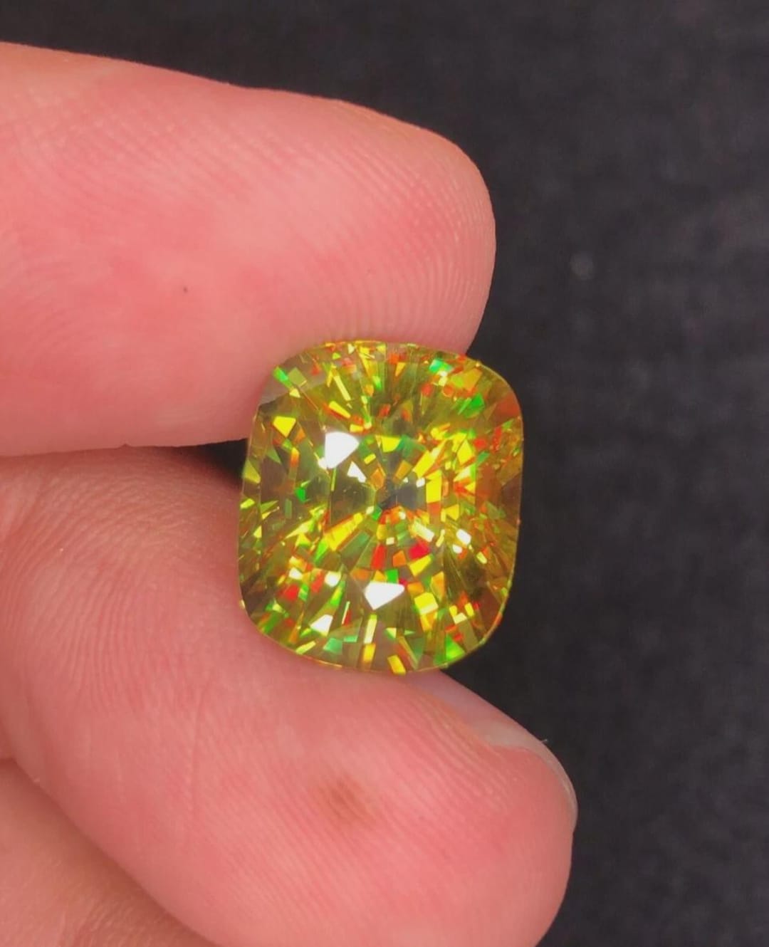 5.16 Ct Natural Full Fire Sphene Titanite Cushion Cut Gemstone for ...