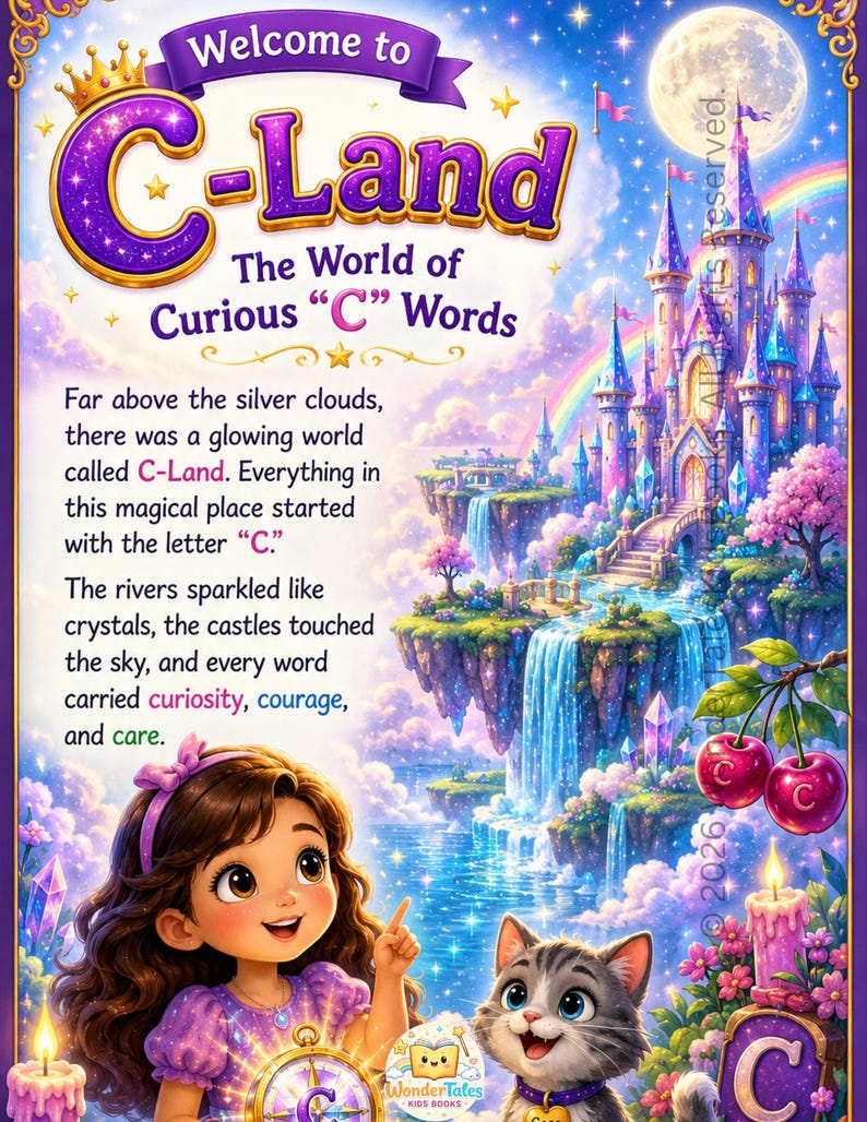 C-land Magical Adventure Story Book | Letter C Vocabulary Learning PDF ...
