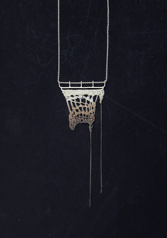 Rio Blanco Gradient Brown Silver Crochet Necklace | Etsy