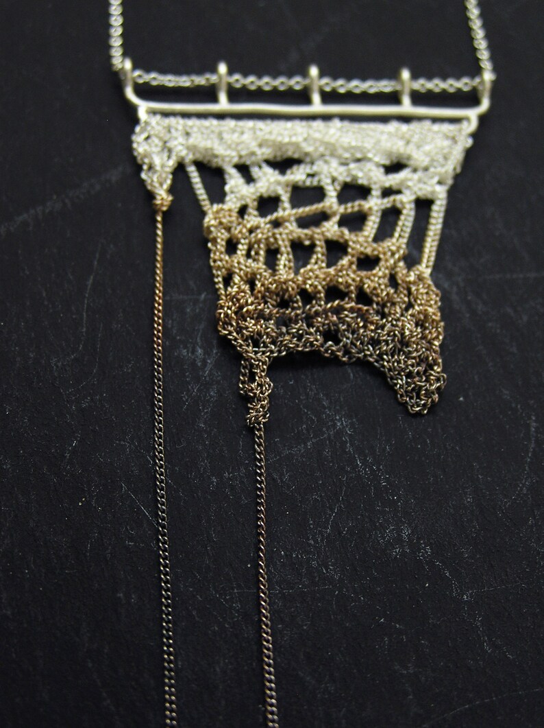 Rio Blanco Gradient Brown Silver Crochet Necklace - Etsy