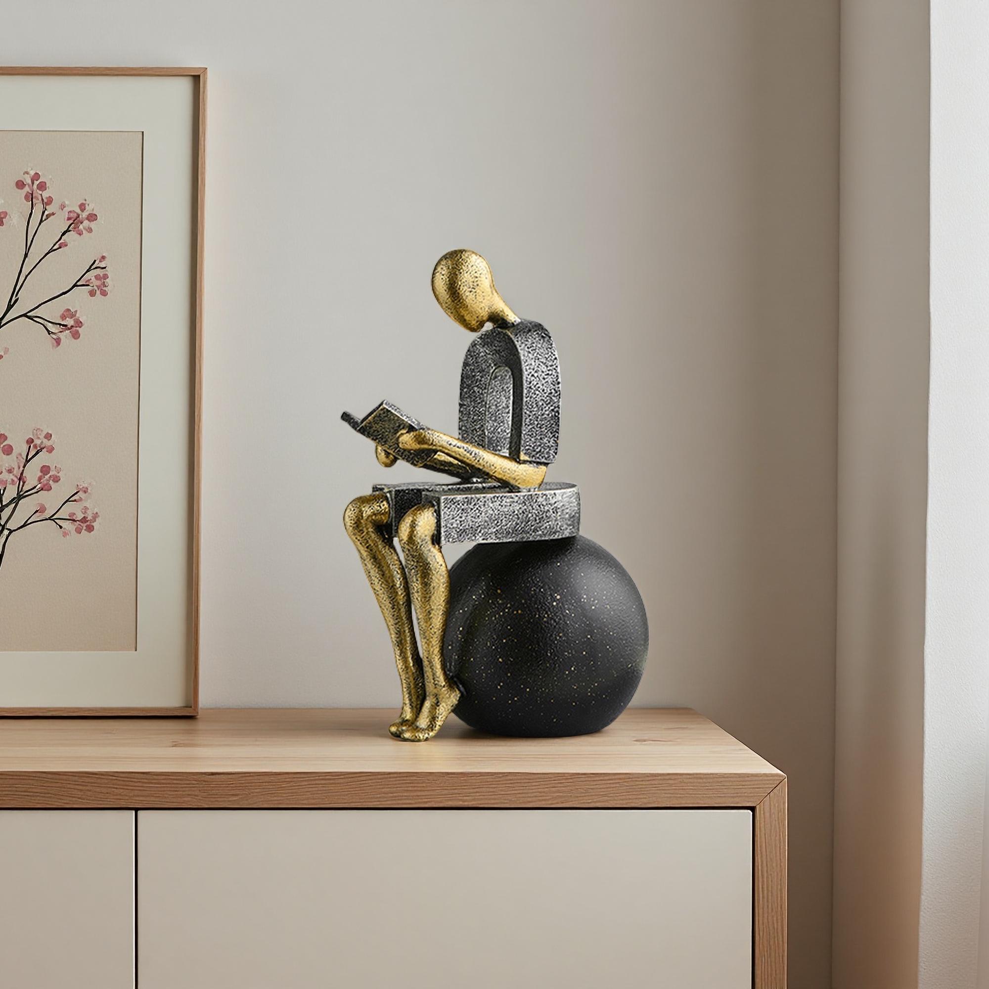 Abstract Resin Bookend Sculpture: Modern Reading Character Figurine - Etsy