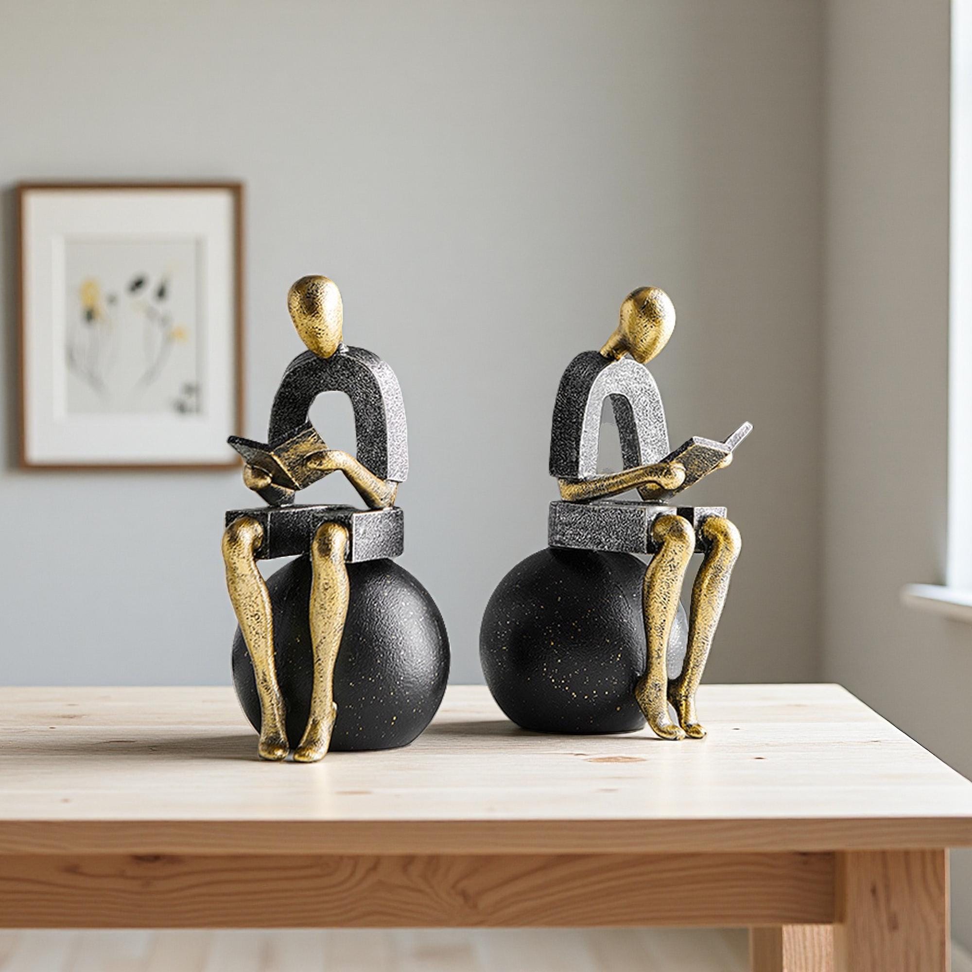 Abstract Resin Bookend Sculpture: Modern Reading Character Figurine - Etsy