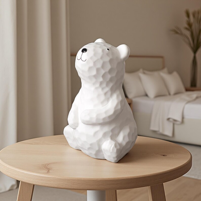 Minimalist Ceramic Bear Figurine: Modern Home Decor Accent - Etsy