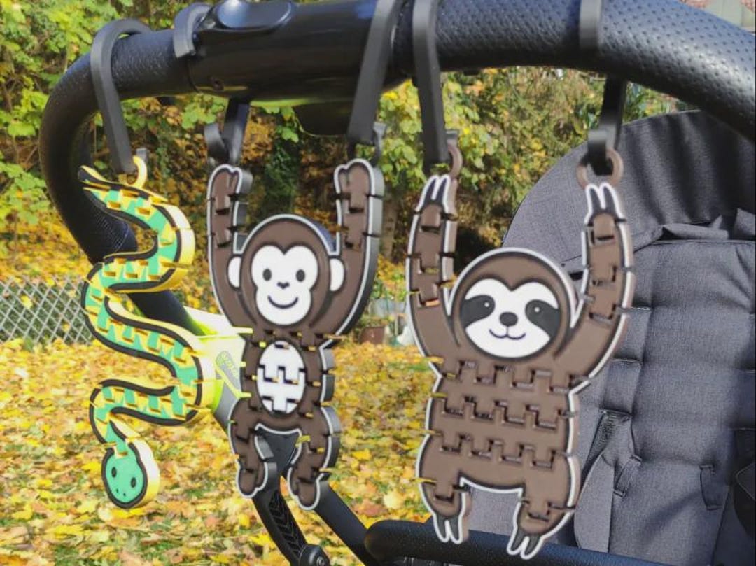 Jungle Stroller Toy STL | Snake Monkey Chimpanzee Flexi Baby Toy With ...