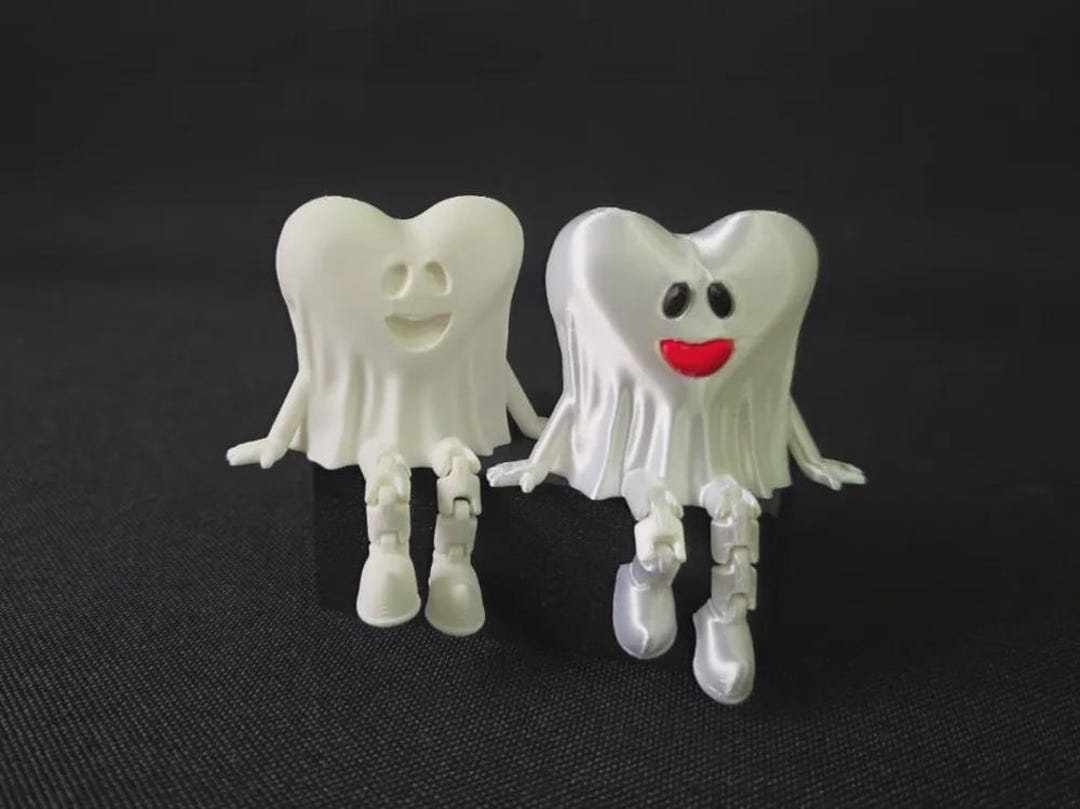 Flexi Ghost STL File, Movable 3D Print Halloween Figure, Articulated ...