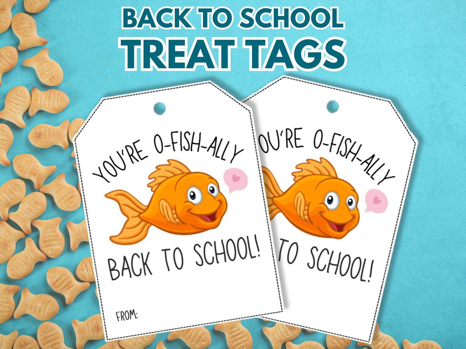 Back to School Fish Treat Bag Tags: Printable Classroom Gift (PDF ...