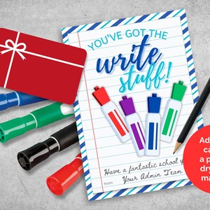 Teacher Appreciation Gift Tag, Dry Erase Marker Card, You've Got the ...