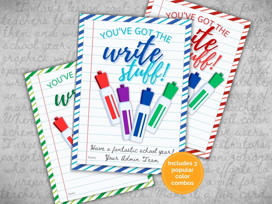 Printable Teacher Appreciation Gift Tag, Dry Erase Marker Card, You've ...