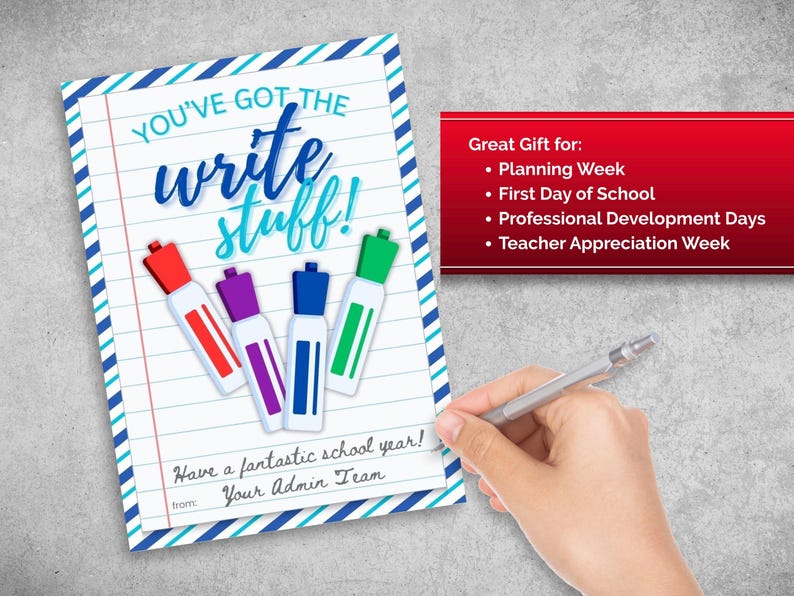 Printable Teacher Appreciation Gift Tag, Dry Erase Marker Card, You've ...