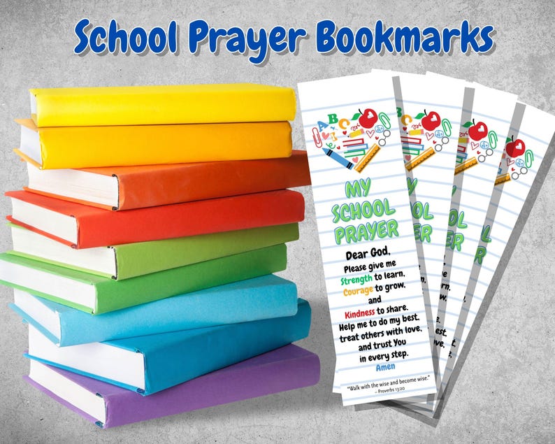 Printable Back to School Prayer Bookmark, First Day of School Student ...
