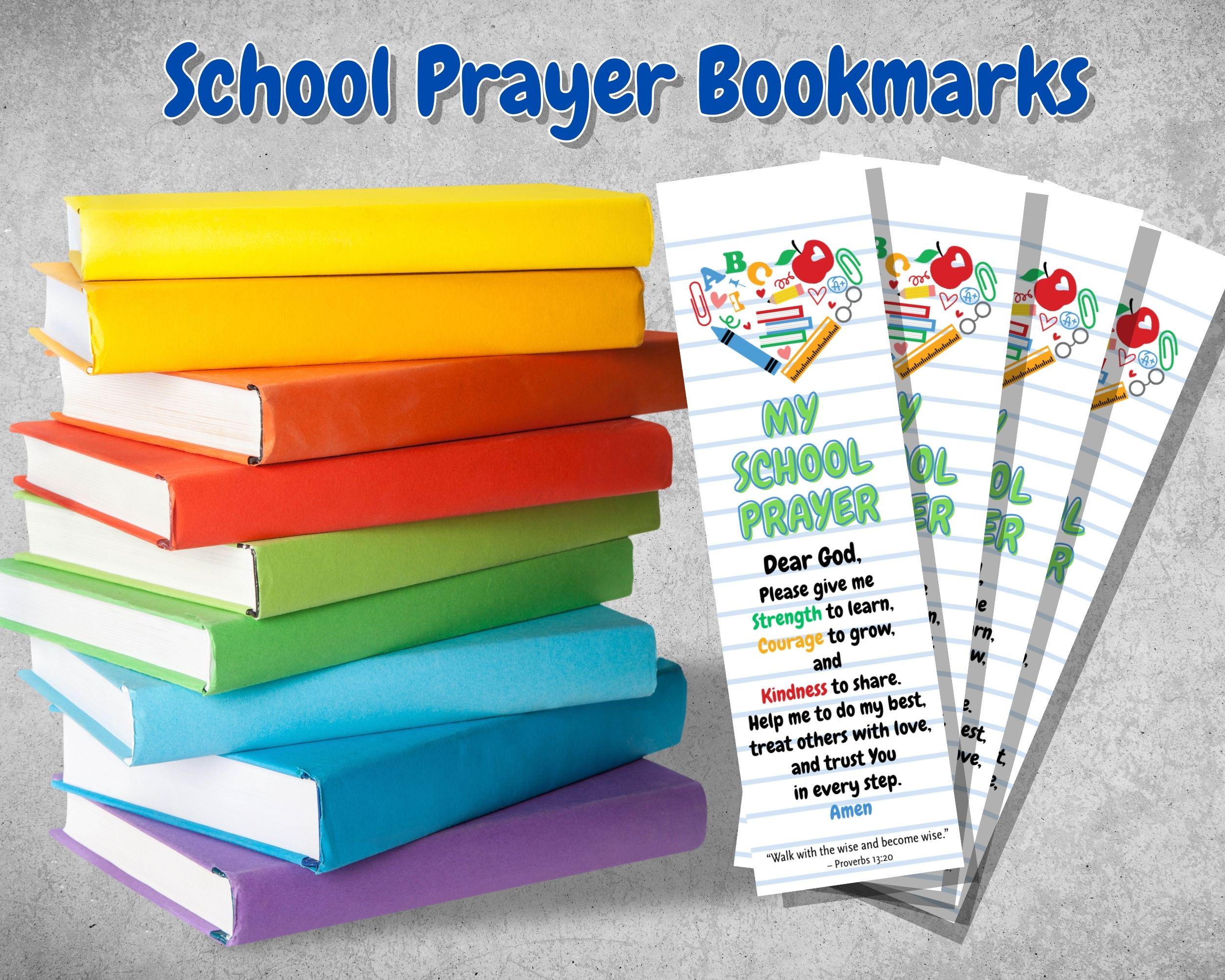 Printable Back to School Prayer Bookmark, First Day of School Student ...