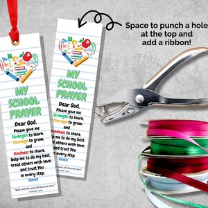 Printable Back to School Prayer Bookmark, First Day of School Student ...