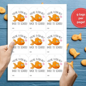 Back to School Fish Treat Bag Tags: Printable Classroom Gift (PDF ...