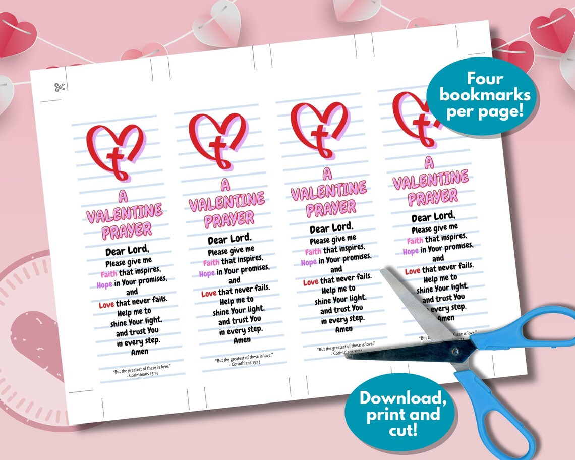 Christian Valentine Bookmark Printable, Women's Ministry Gift ...