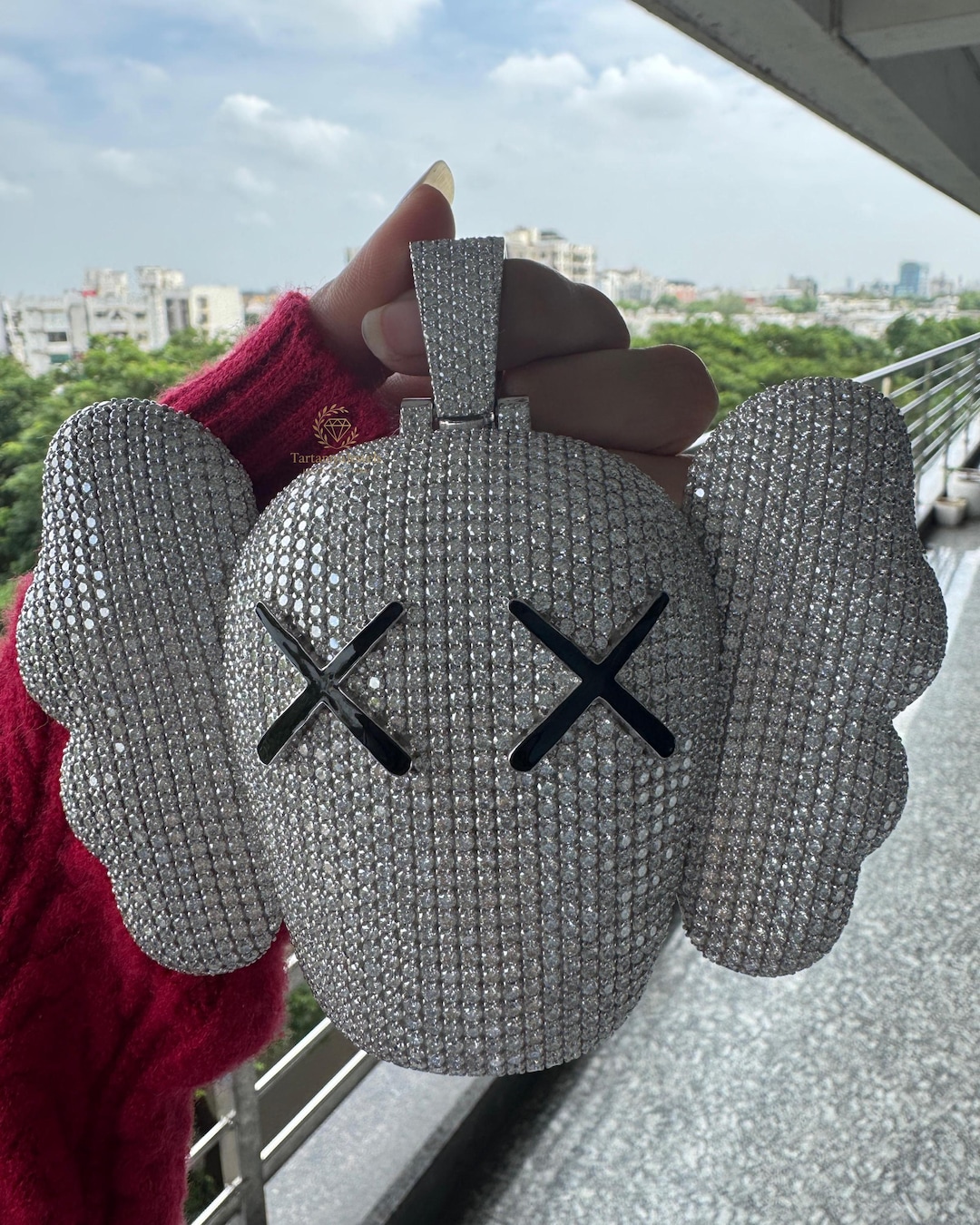 Full Iced Out Moissanite Kaws Pendant | Hip Hop Statement Necklace ...