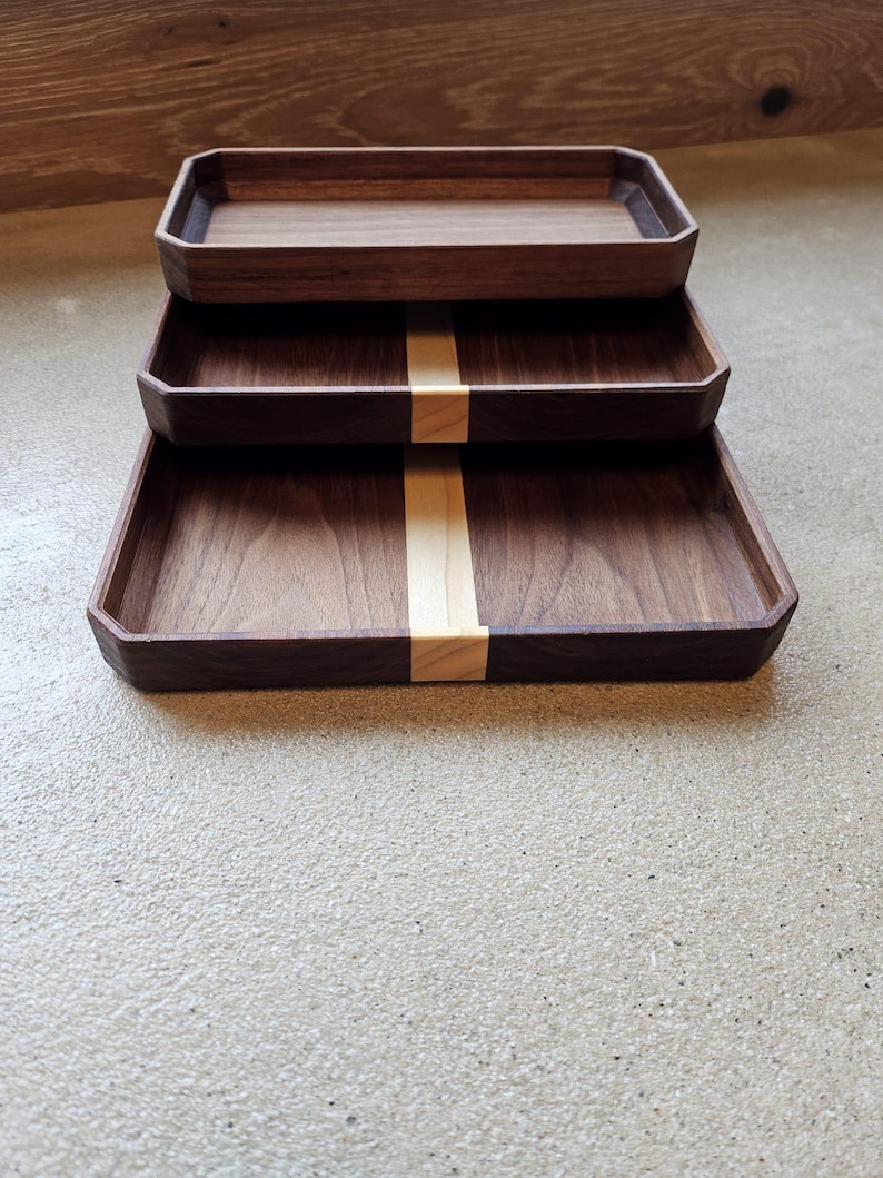 Stacking Wooden Organizing Trays - Etsy