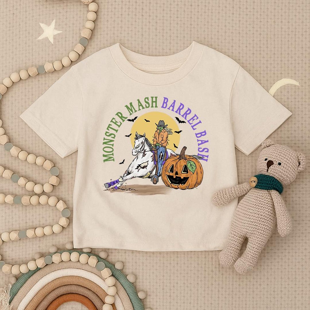 Monster Mash Barrel Bash Toddler Shirt,spooky Rodeo Infant Shirt,barrel ...