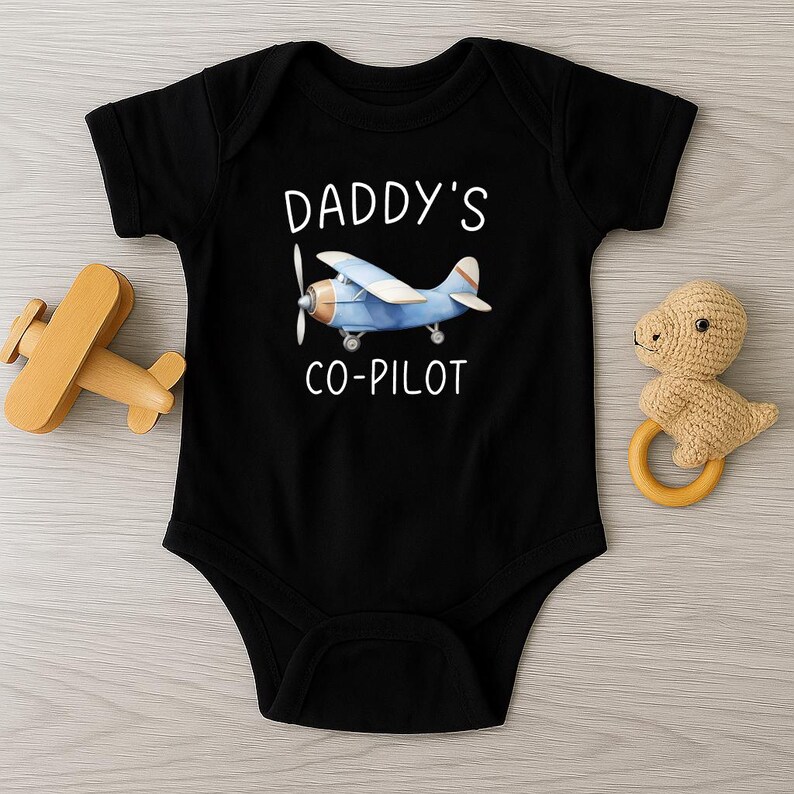 Daddy's Co-pilot Baby Bodysuit, Cute Baby Boy Outfit, Airplane Baby ...