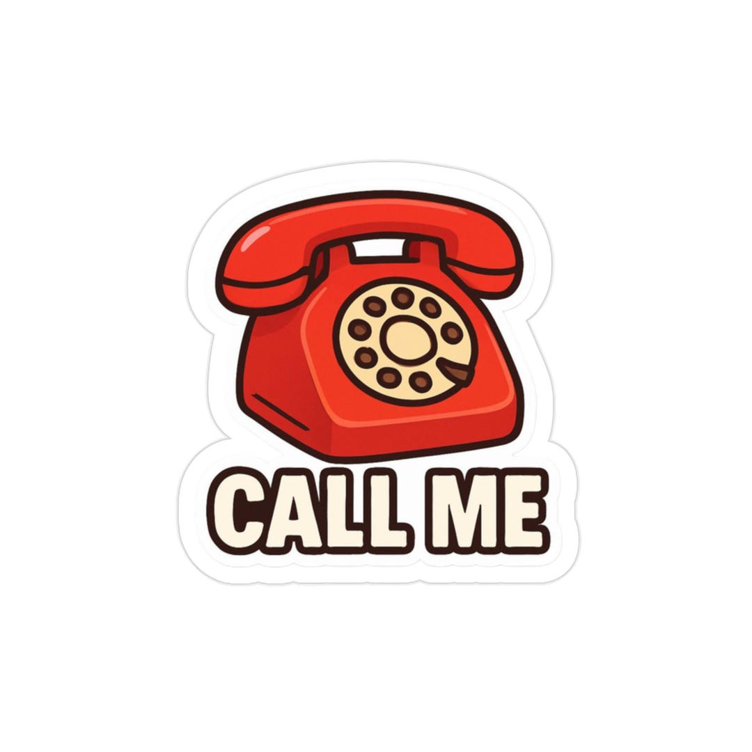 Vintage Phone Sticker, Call Me Quote Vintage Rotary Phone Decal ...