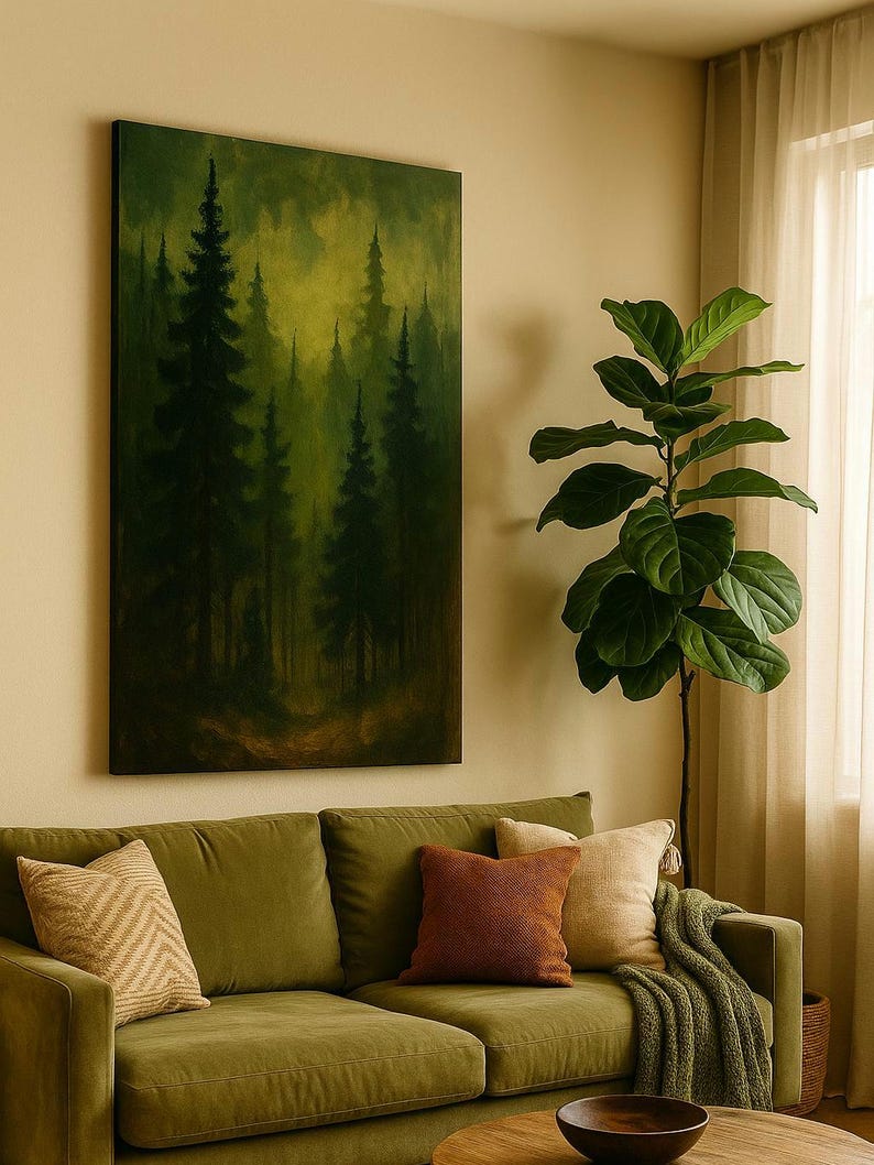 Forest Woodland Digital Wall Art Print | Nature Inspired Earthy Tones ...