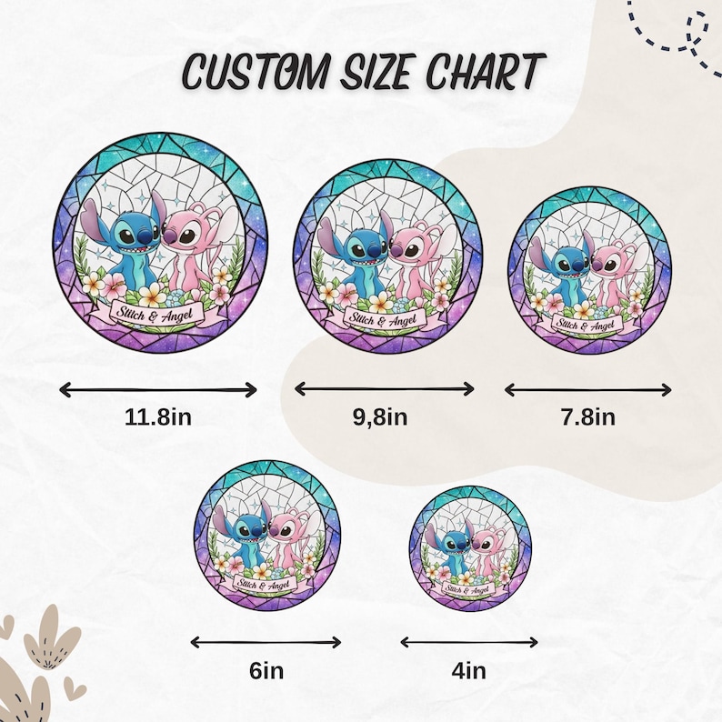 Stitch and Angel Couple Glass Suncatcher, Disney Lilo and Stitch ...