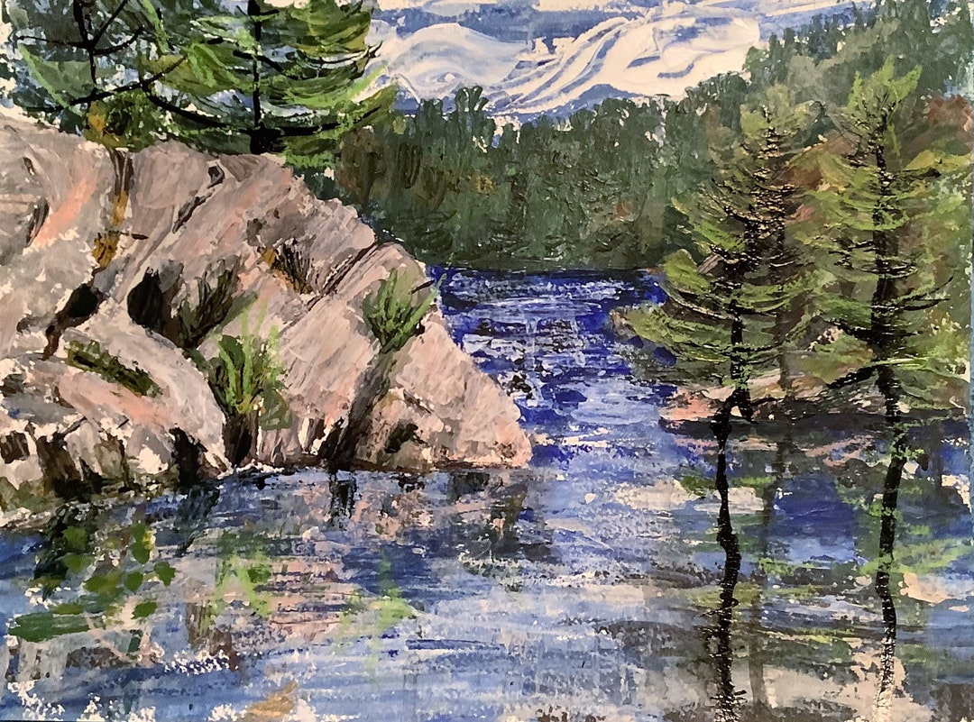 The Rock at Frodo Lake Original Landscape Painting on Paper - Etsy
