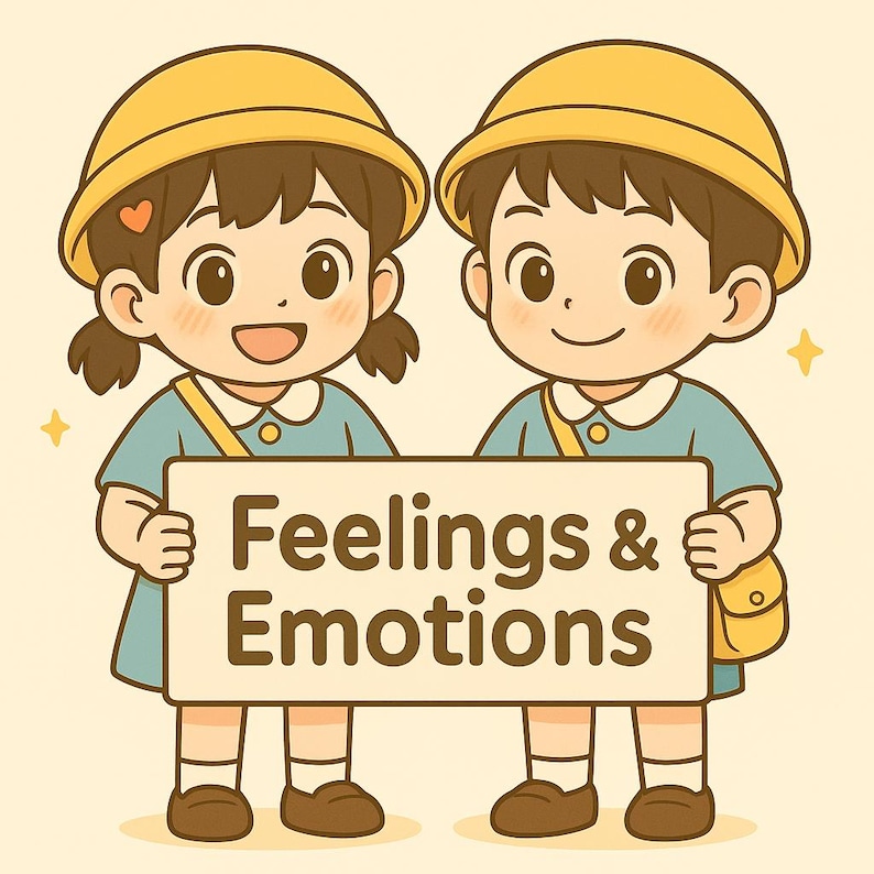 Kawaii Feeling & Emotion Flashcards for Kids | Cute Japanese Style ...