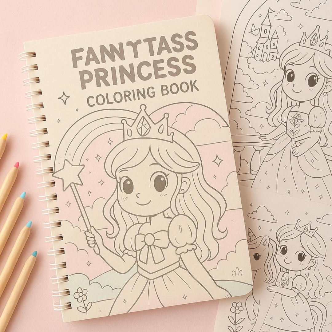 Fantasy Princess Coloring Pages for Kids – 12 Magical Printable Sheets ...