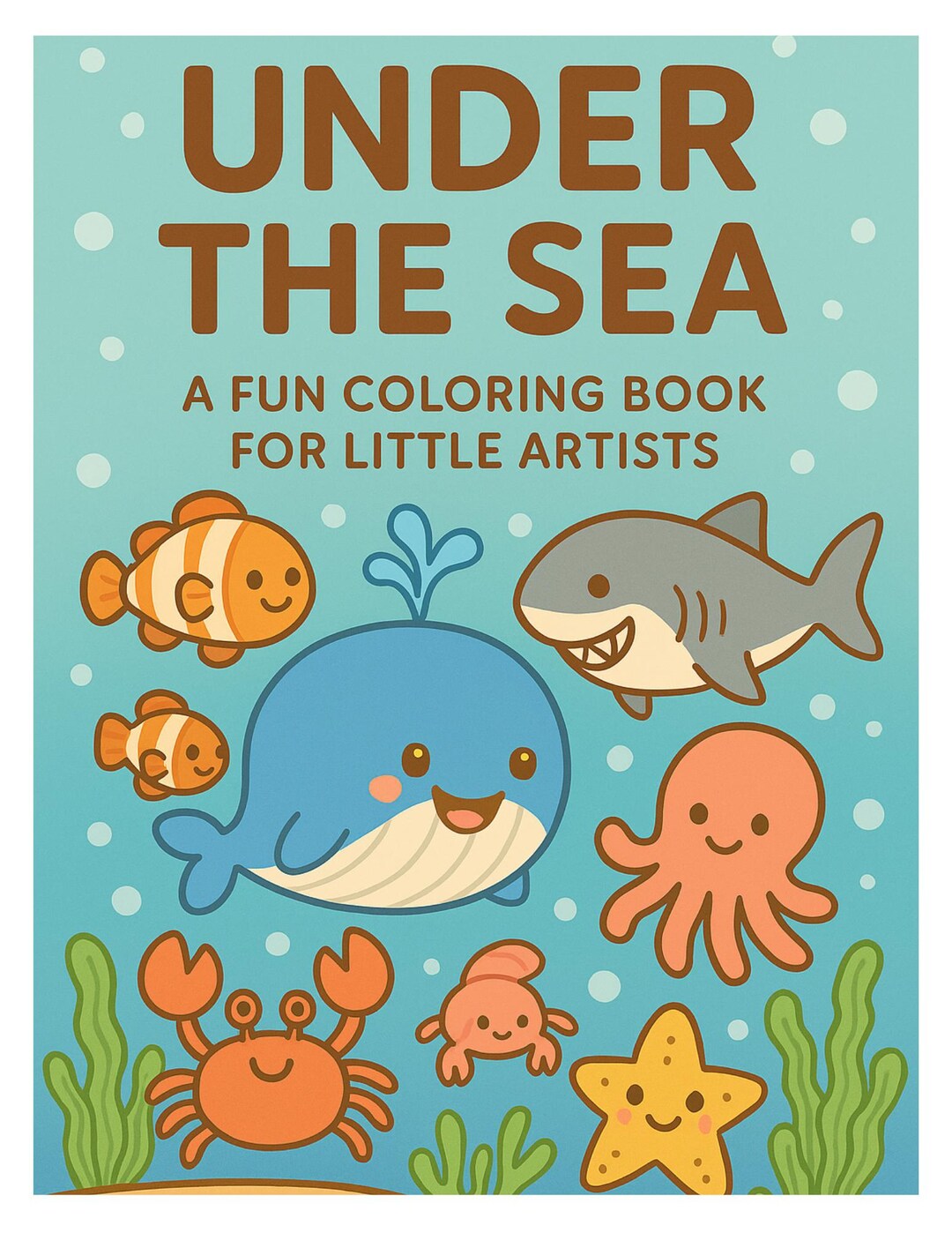 Ocean Animals Coloring Book for Kids: 13 Printable Pages (PDF Download ...