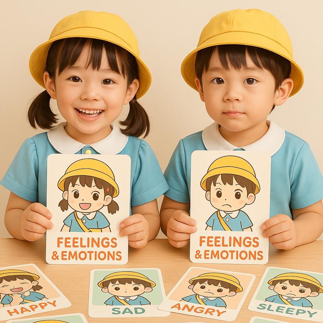 Kawaii Feeling & Emotion Flashcards for Kids | Cute Japanese Style ...