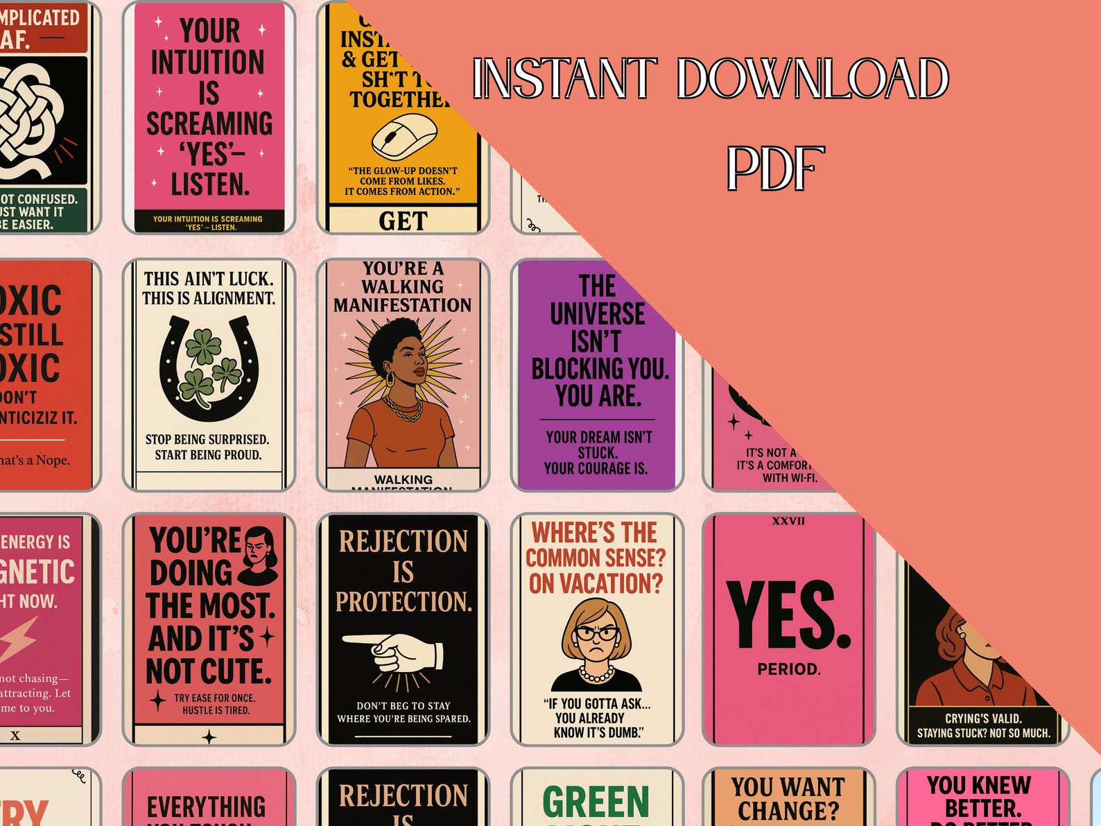 Sassy Digital Oracle Deck Printable, for Witchy Beginner and Confirmed ...