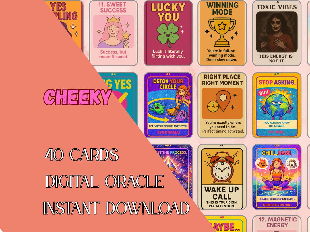 Cheeky Digital Oracle Deck Printable, for Witchy Beginner and Confirmed ...