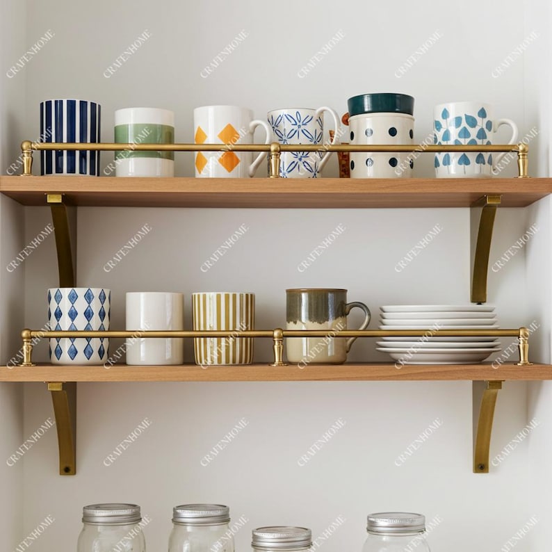 Handcrafted Unlacquered Brass Gallery Rail: Kitchen Shelf Bar - Etsy