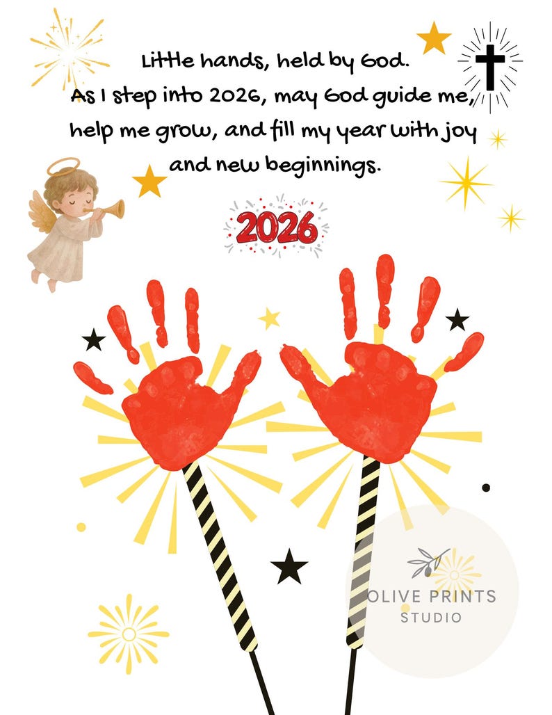 2026 Christian New Year Handprint for Kids, Kids Sunday School Activity ...