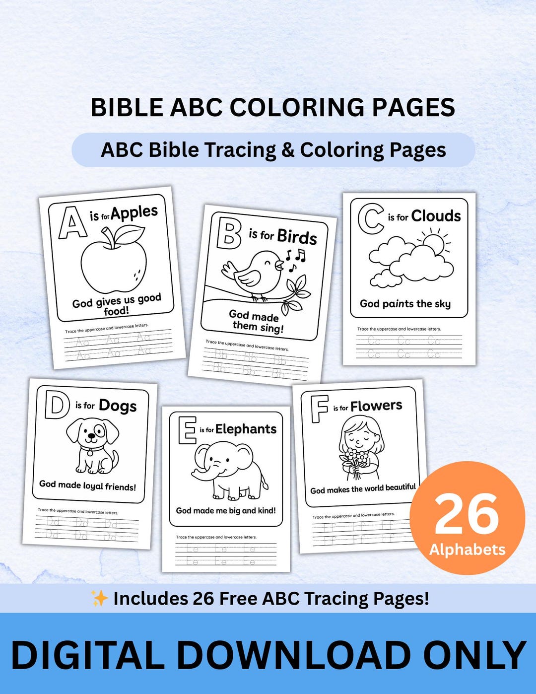 ABC Bible Coloring Pages, Bible Story Coloring Pages, ABC Tracin ...