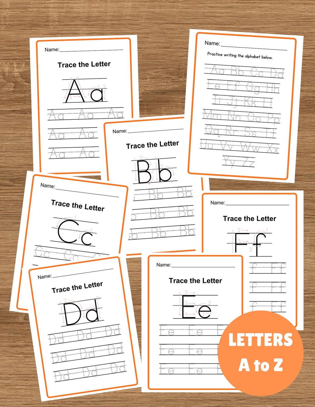 Alphabet Handwriting Worksheets for Kids | ABC Letters A–Z | A-Z ...