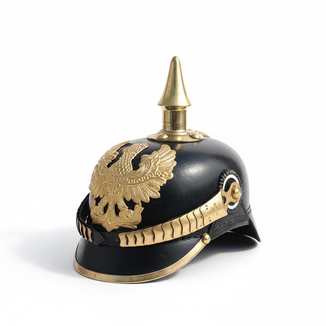 Pickelhaube German Helmet Replica | Prussian Spike Helmet With Brass ...