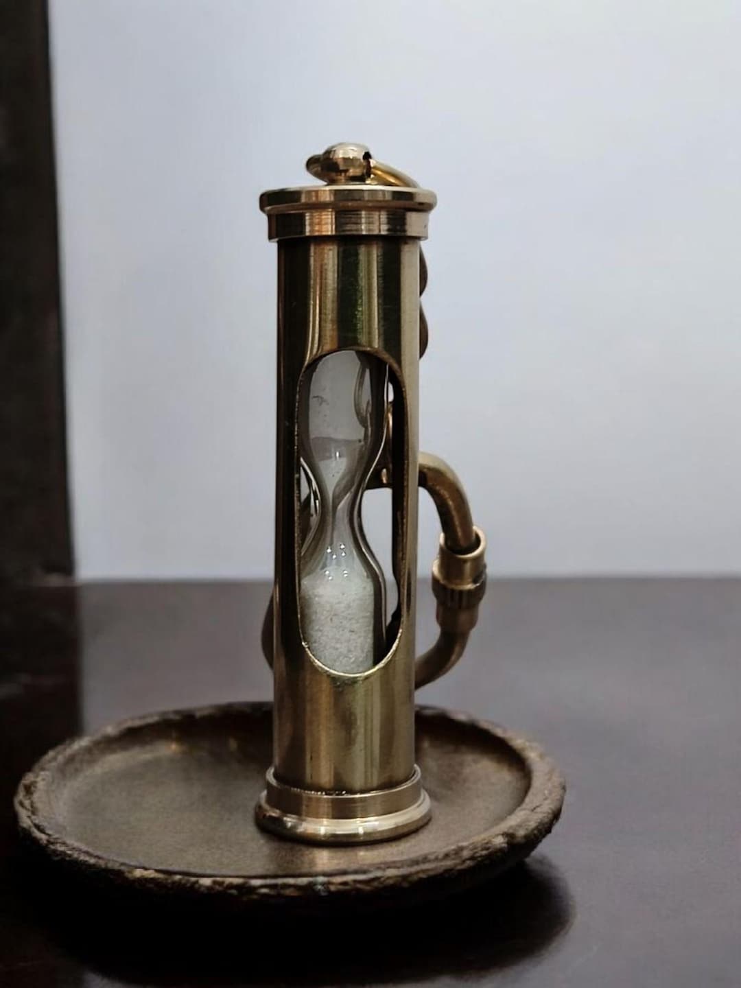 Vintage Brass Hourglass Keychain Steampunk Sand Timer Pendant, Mini ...