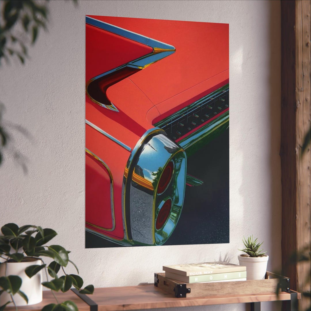 Vintage Cadillac Poster | 80s Retro Car Wall Art - Etsy