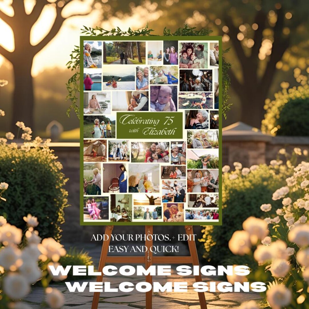 Editable Welcome Sign TEMPLATE for Birthday/celebrations- Men & Womens ...