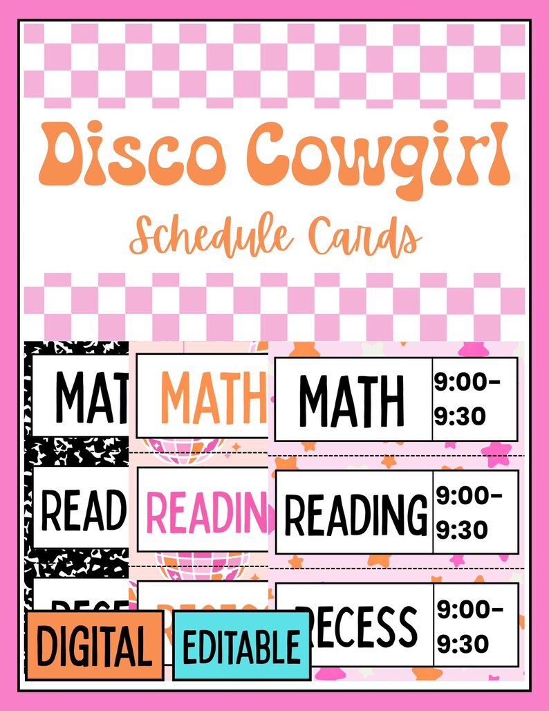 EDITABLE Classroom Schedule Cards - Etsy